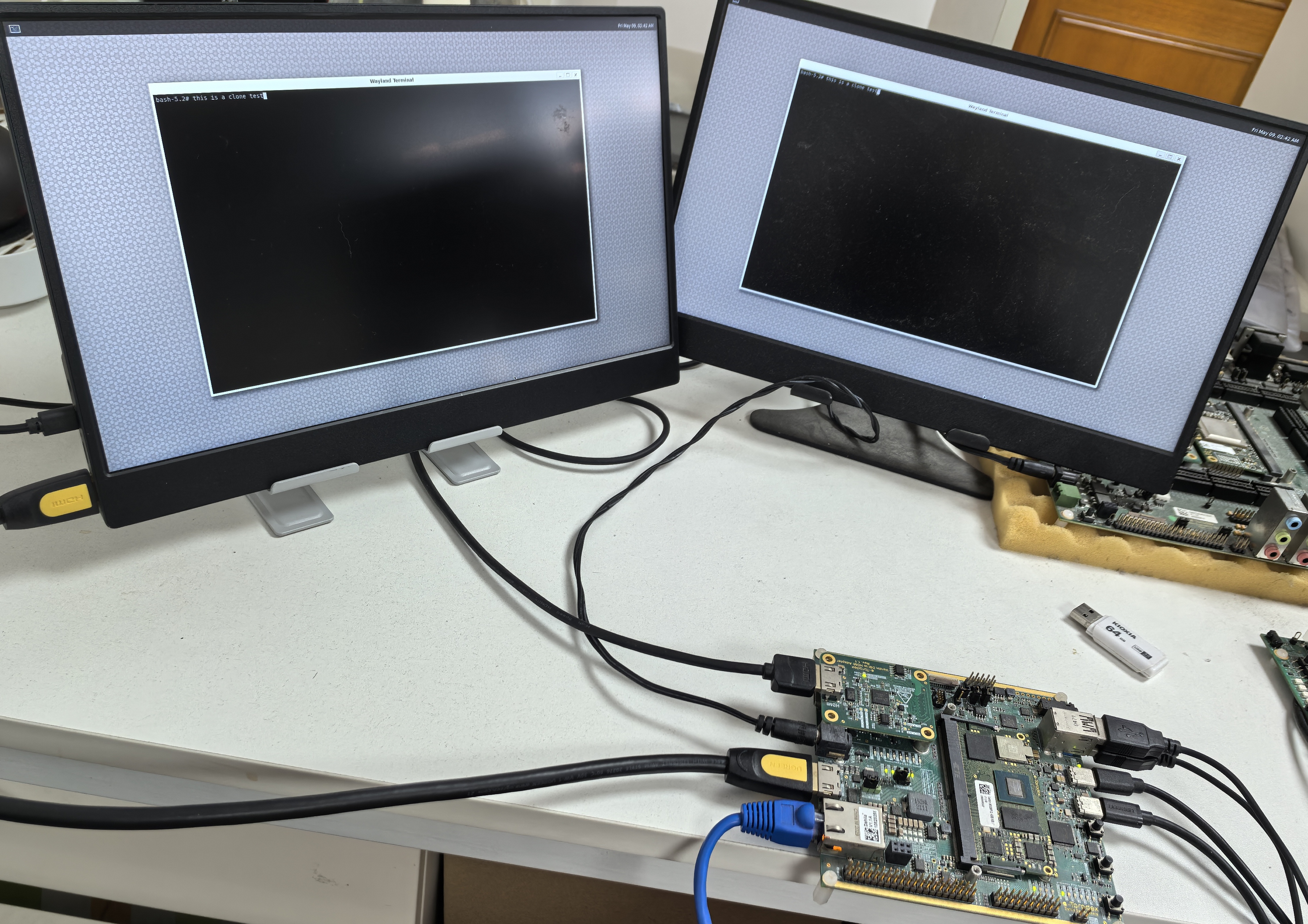 NXP iMX8MP ARM 平台多屏幕克隆显示测试